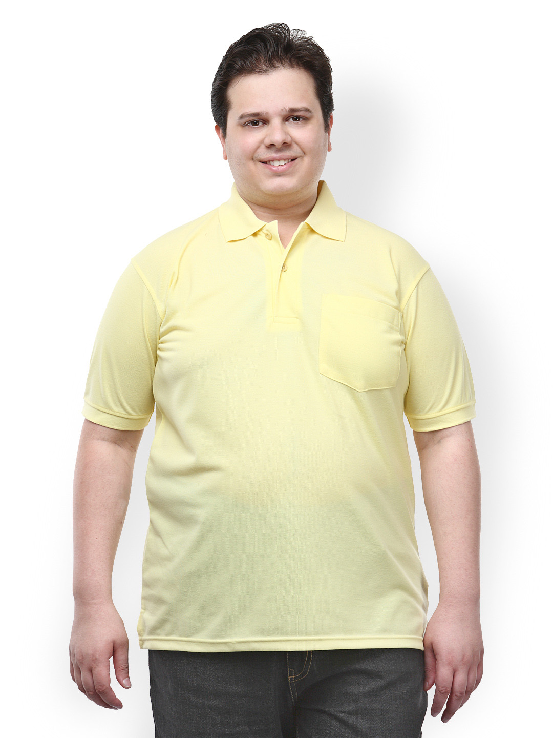 Buy PlusS Men Lemon Yellow Polo T Shirt - Tshirts for Men 438355 | Myntra