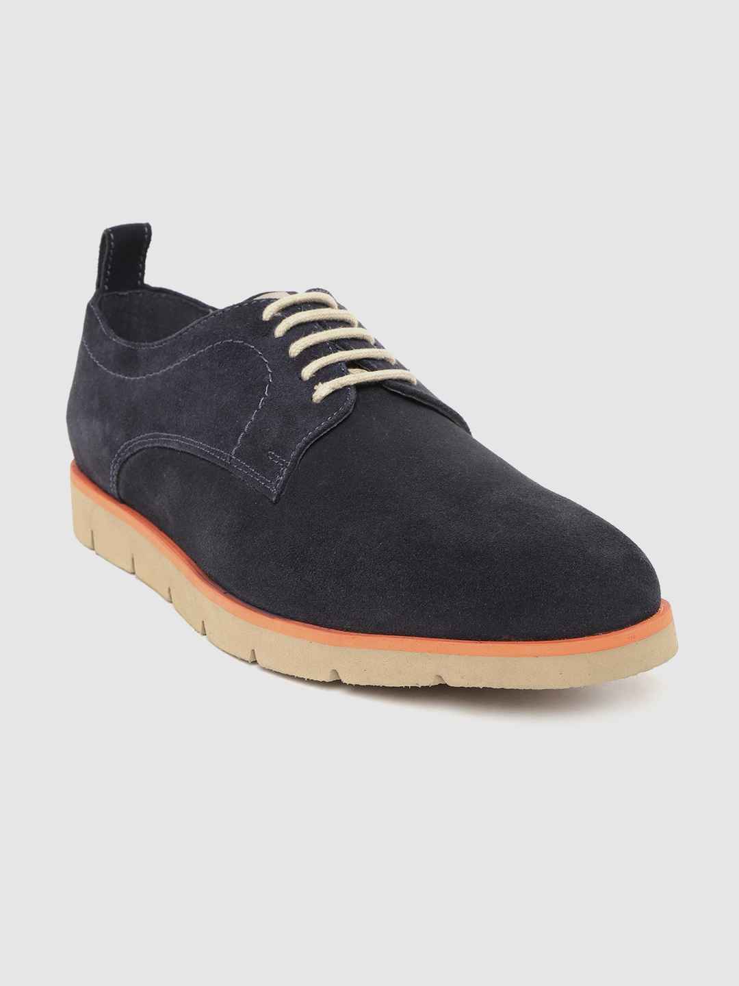 Buy Jack & Jones Men Navy Blue Suede Derbys - Casual Shoes for Men ...