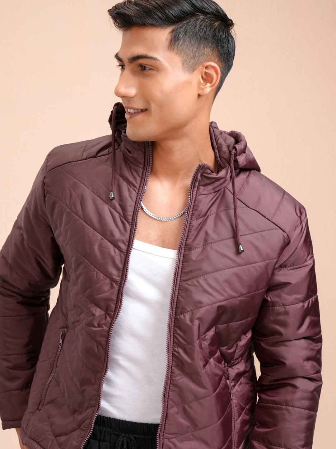 Buy LOCOMOTIVE Men Maroon Solid Padded Jacket - Jackets for Men 12970036 | Myntra