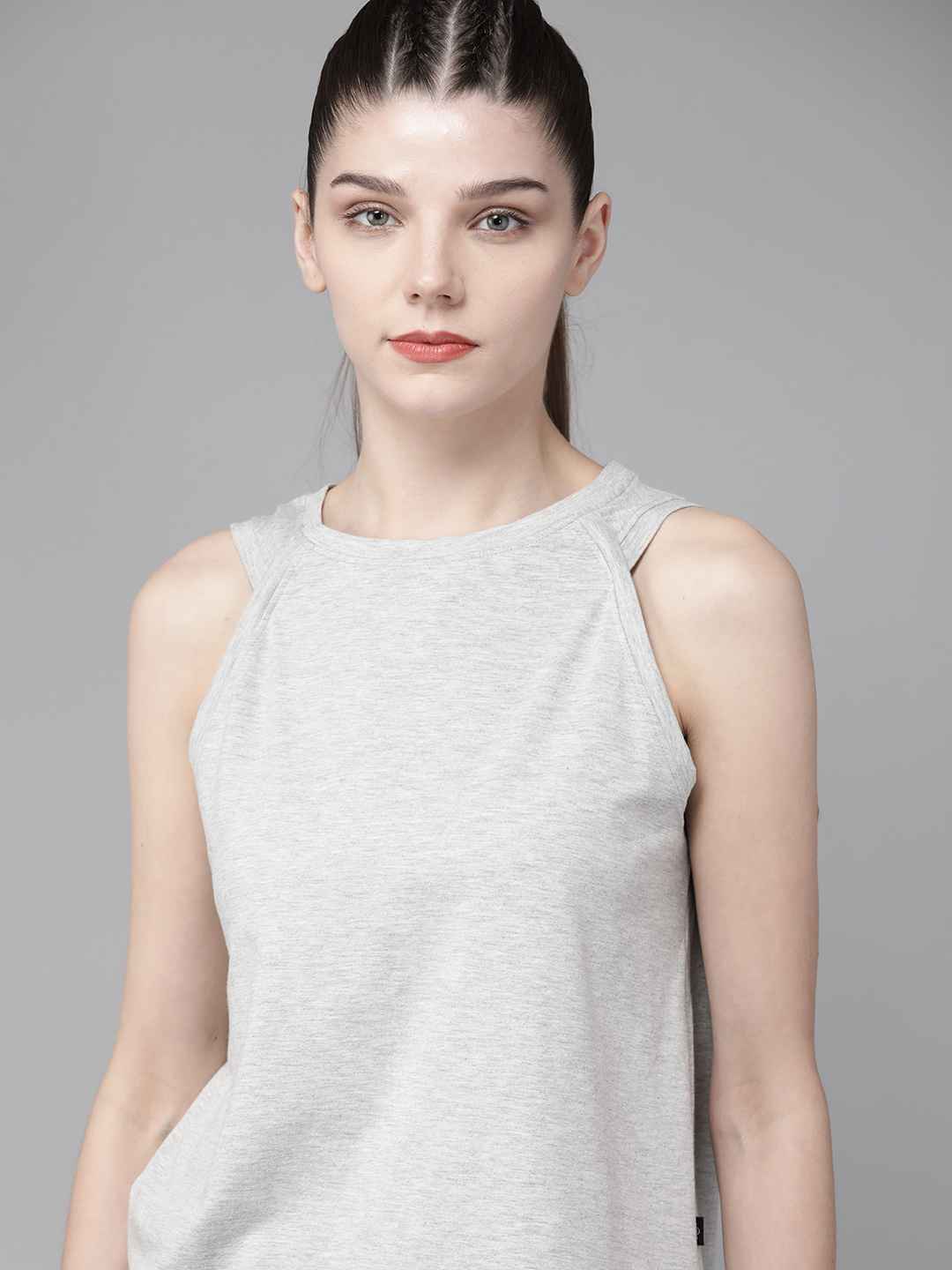 Buy Roadster Grey Melange Anti Bacterial Raglan Tank Top - Tops for ...