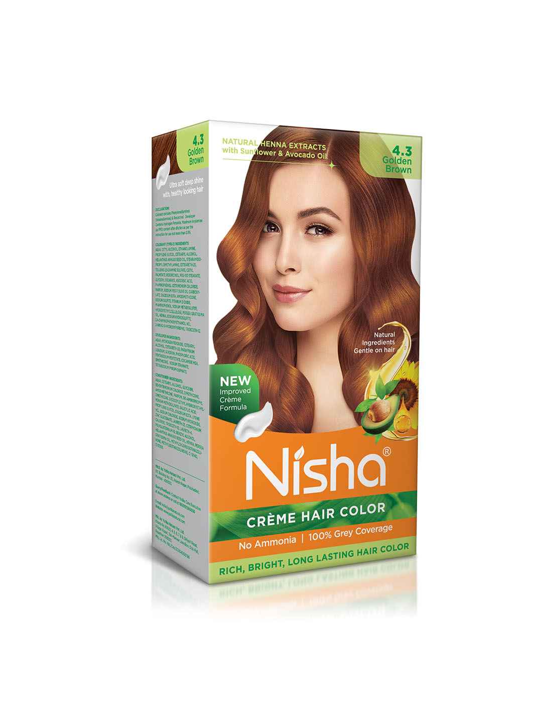 Buy Nisha Unisex Brown Creme Hair Color 120gm Each Golden Brown - Hair ...