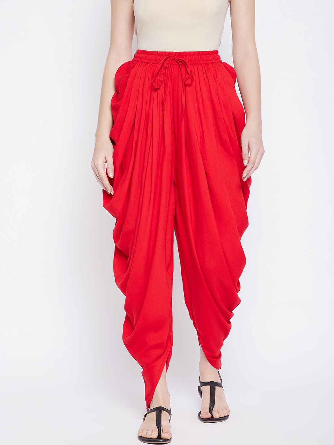 Buy TULIP 21 Women Red Solid Dhoti Pants - Dhotis for Women 15596412 ...