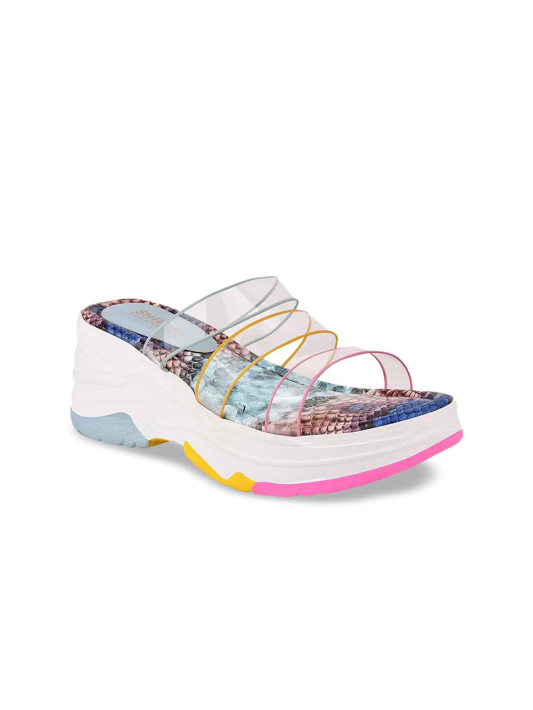 Buy Stelatoes Blue Printed Wedge Sandals - Heels for Women 16993860 ...