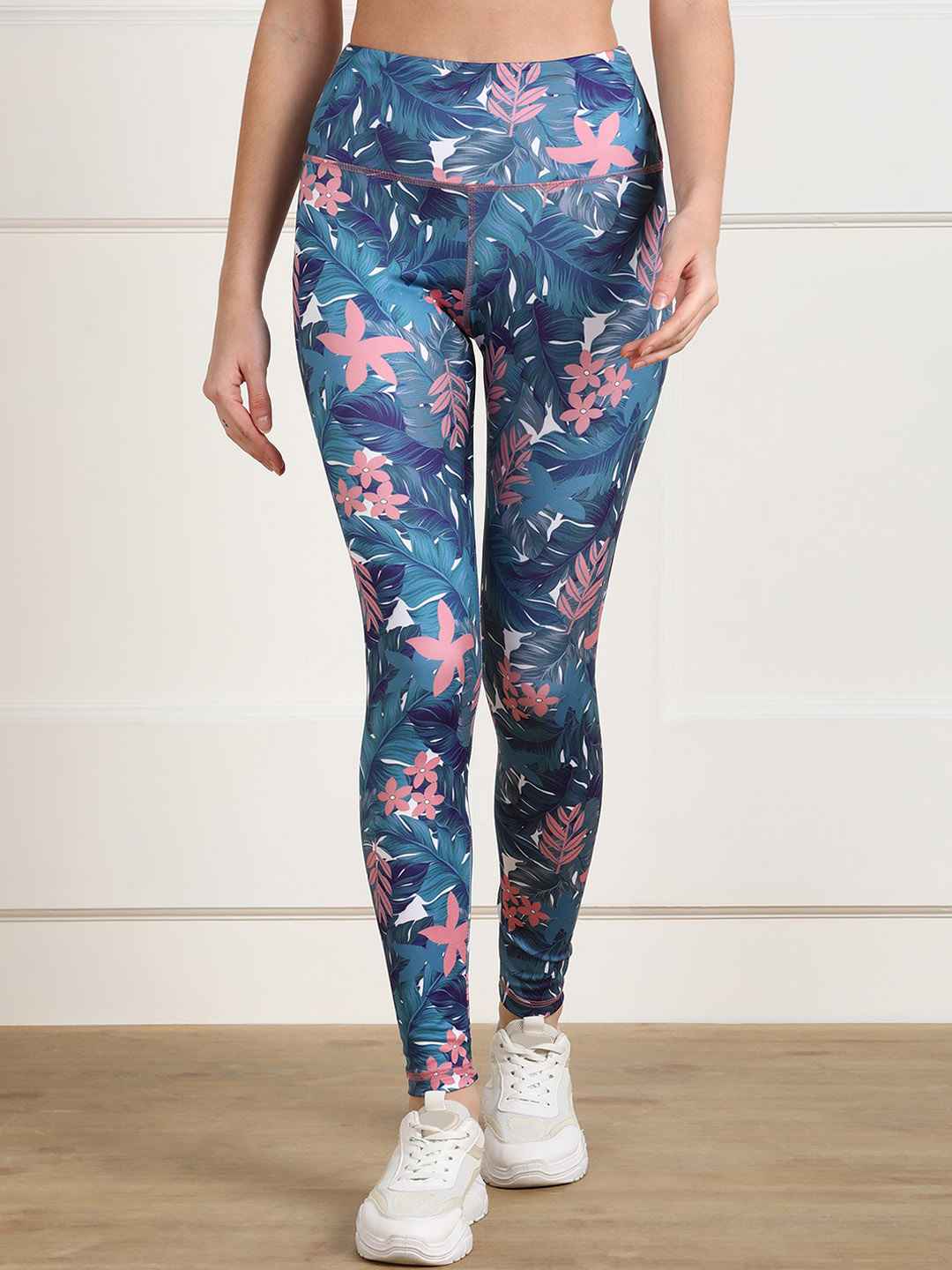 Buy Rock Paper Scissors Women Blue & Pink Floral Printed Ankle Length ...
