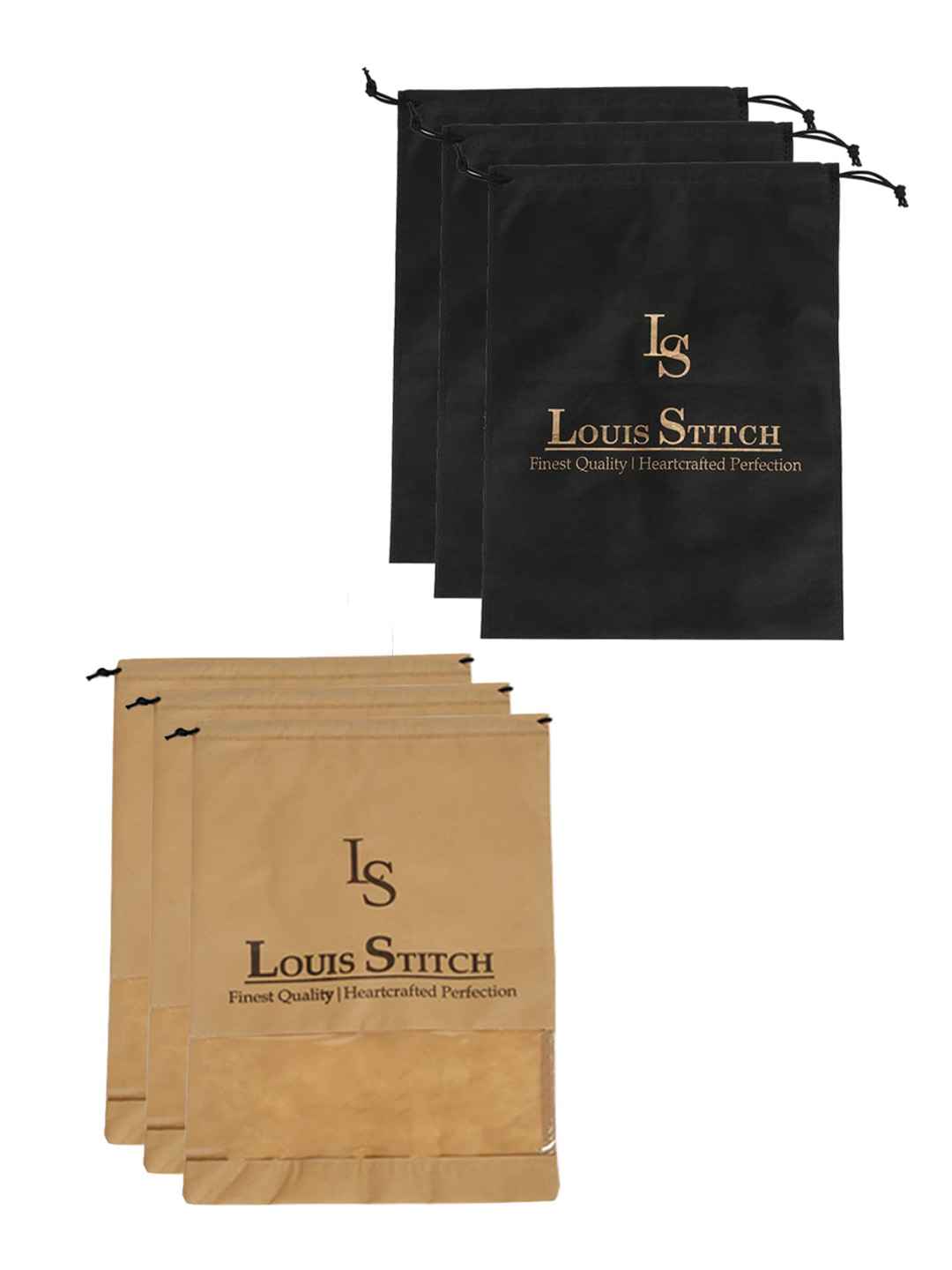 Buy LOUIS STITCH Men Set Of 6 Solid Non Woven Shoe Bags - Shoe ...
