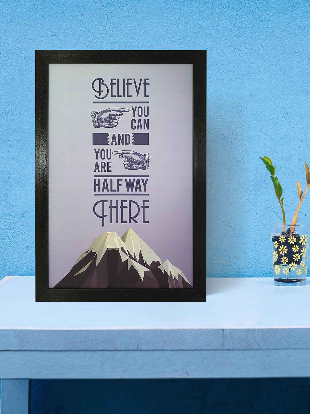 Buy Gallery99 Believe Quotes Texture Paper Framed Wall Art - Wall Art ...