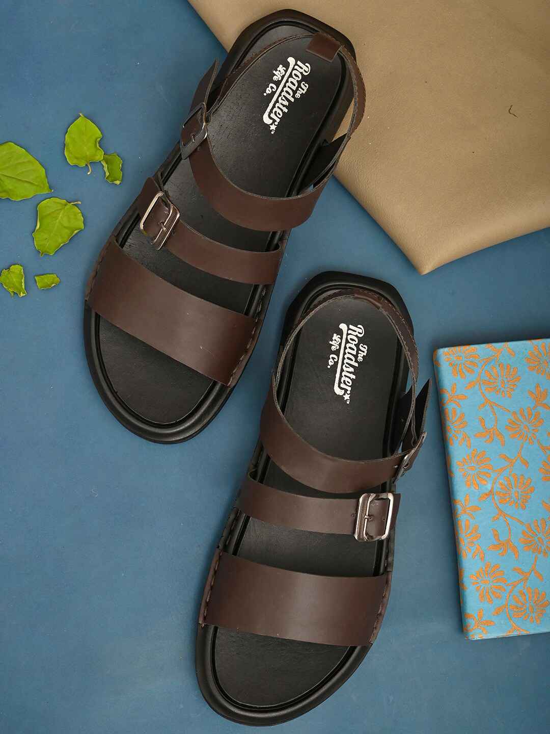 Buy Roadster Men Leather Comfort Sandals - Sandals for Men 19998782 ...