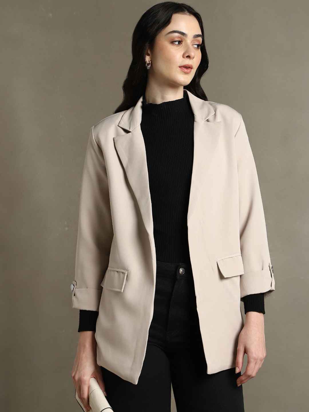 Buy DL Woman Notched Lapel Front Open Blazers - Blazers for Women ...