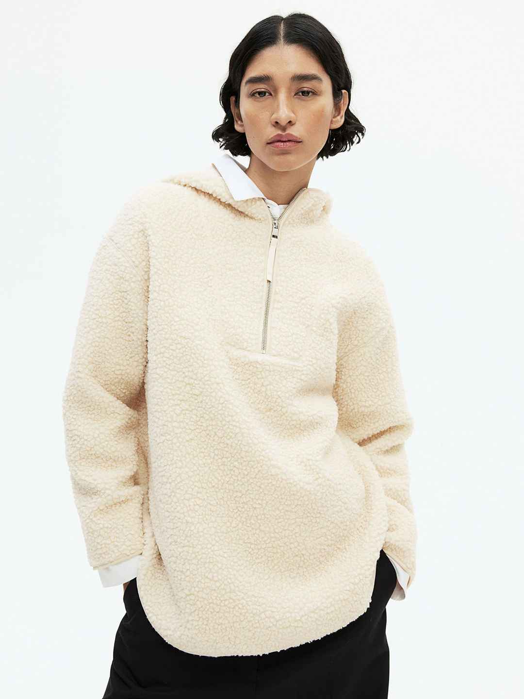 Buy H&M Women Oversized Fleece Hoodie - Sweatshirts for Women 31401533 ...