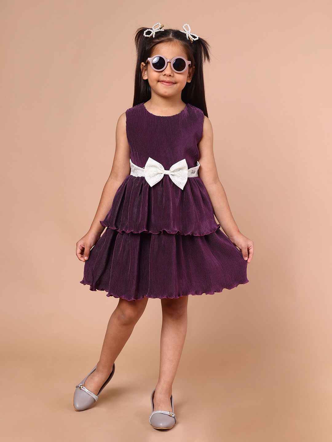 Buy PINK MERMAID Kids Girls Solid Fit & Flare Dress - Dresses for Girls ...