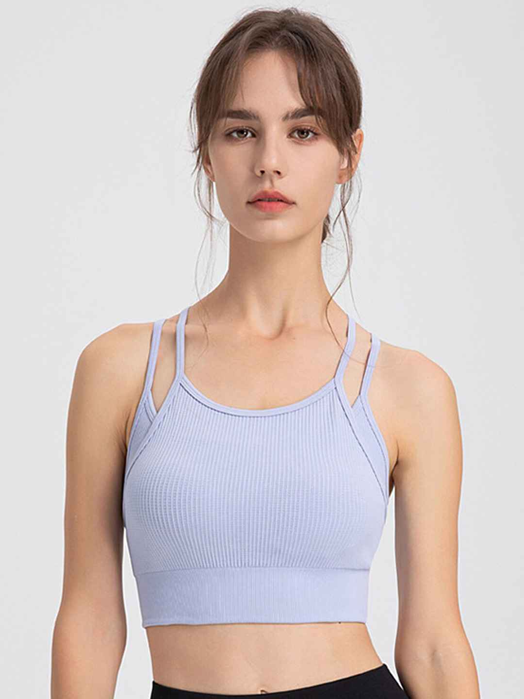 Buy LULU & SKY Medium Coverage Lightly Padded Workout Sports Bra - Bra ...