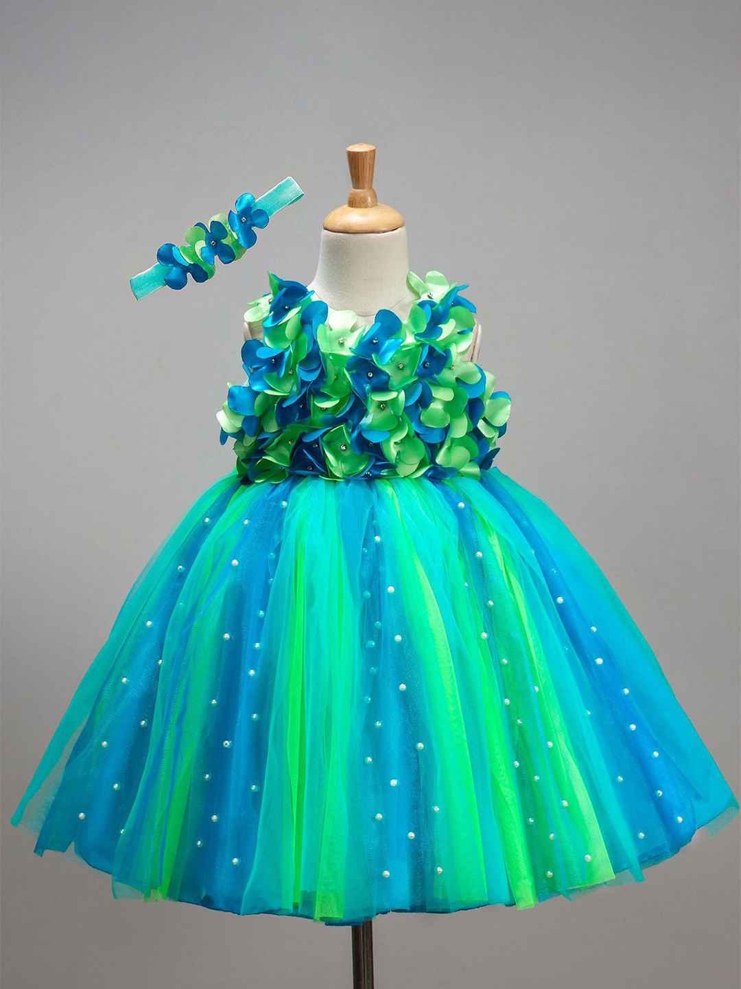 Buy Li & Li Boutique Girls Strips Petal Frock - Dresses for Girls ...