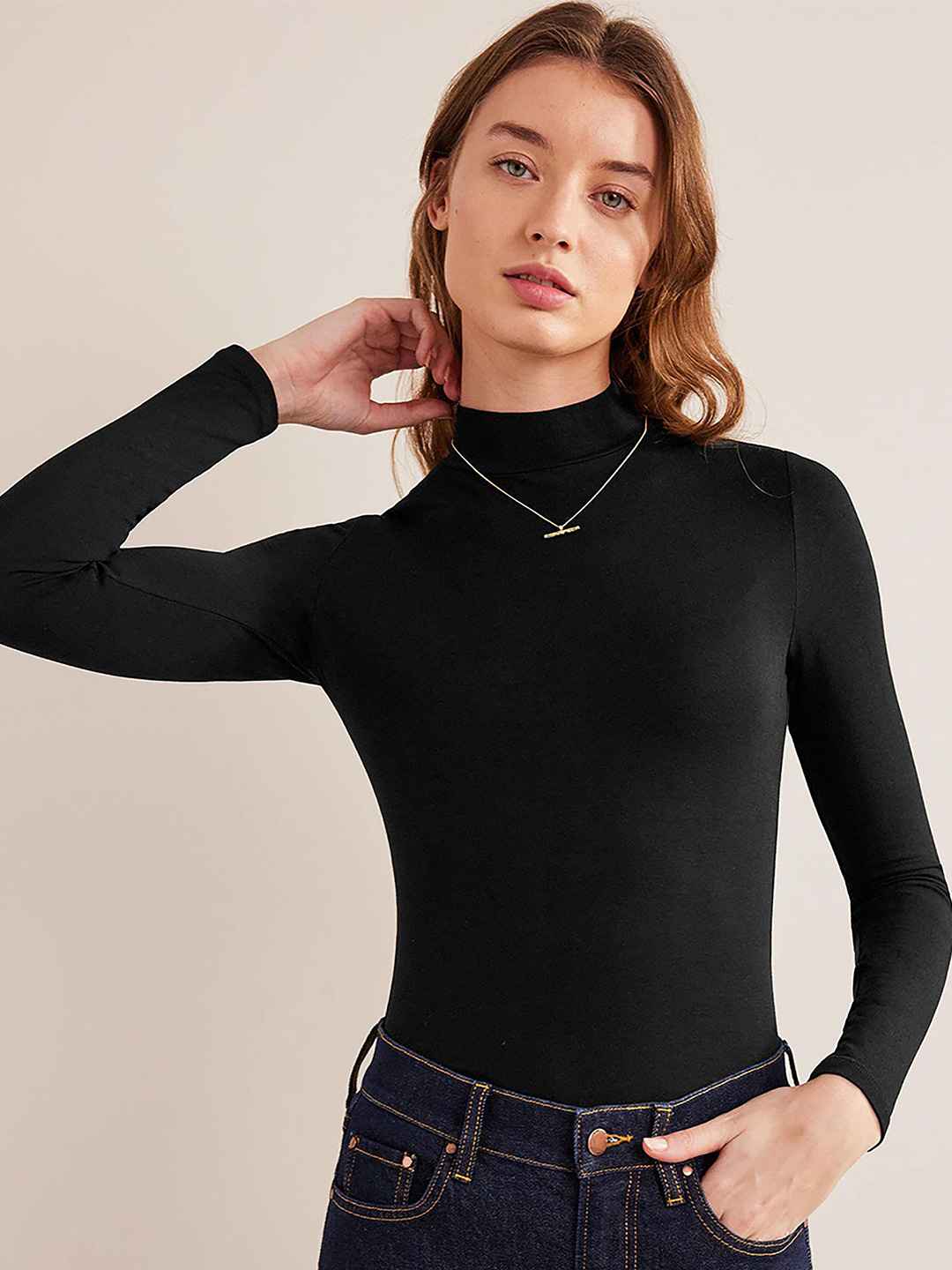 Buy TANDUL Women High Neck Fitted Top - Tops for Women 32221380 | Myntra