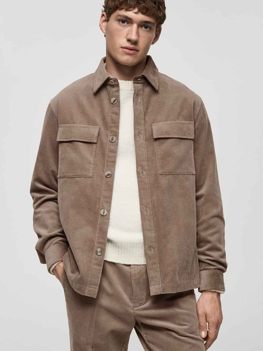 Buy MANGO MAN Corduroy Pure Cotton Shacket - Shackets for Men 32798285 ...