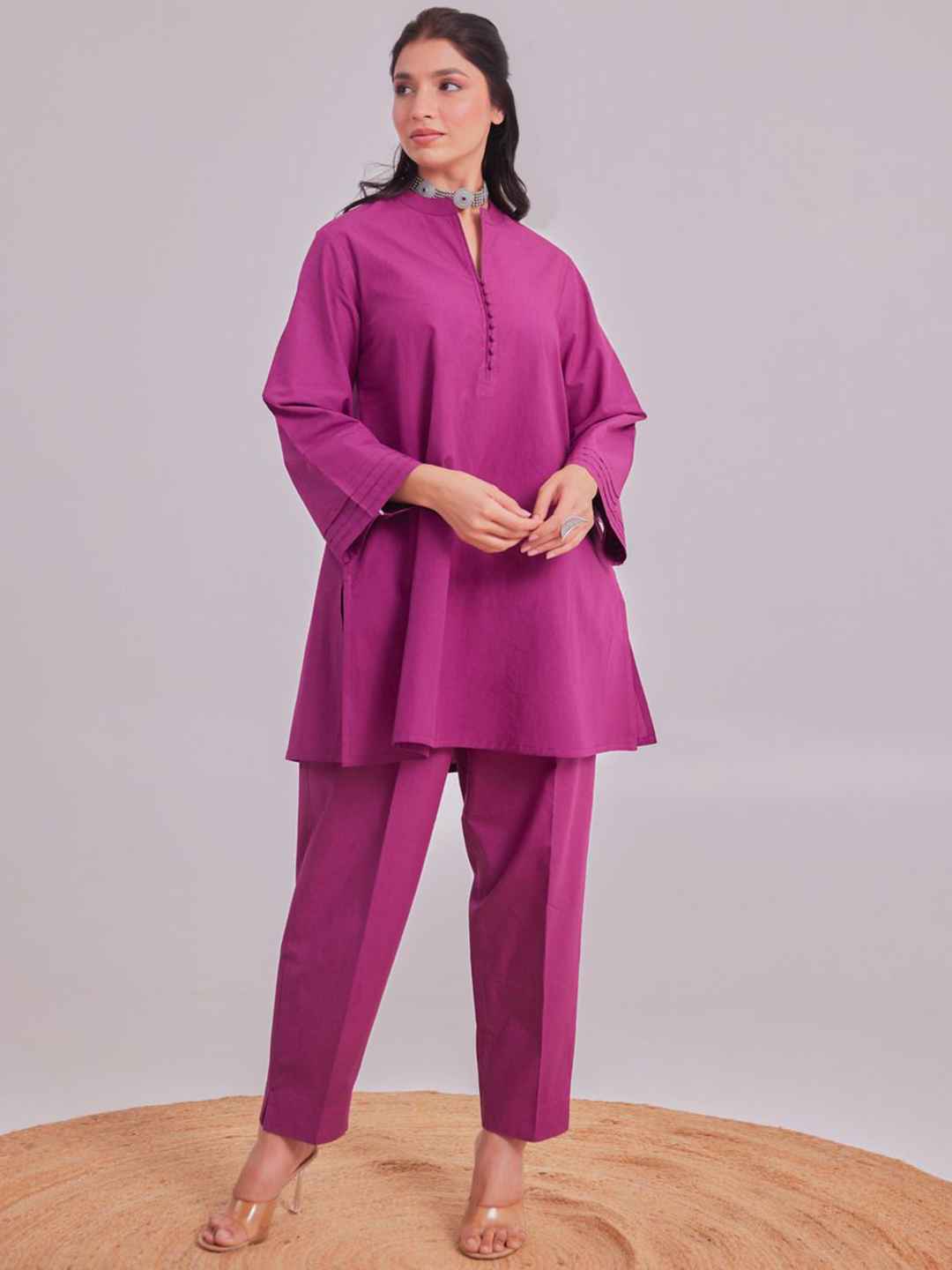 Buy TARA C TARA Mandarin Collar Tunic & Trousers Co Ords - Co Ords for ...