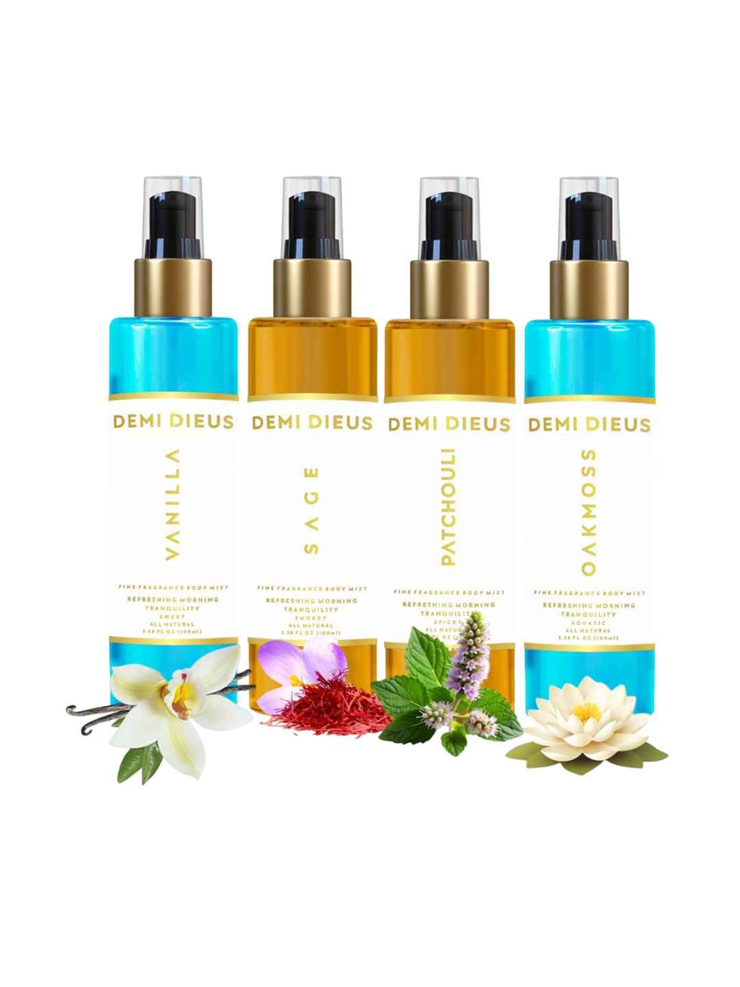Buy DEMI DIEUS Set Of 4 Body Mist 100 Ml Each - Body Mist And Spray for ...