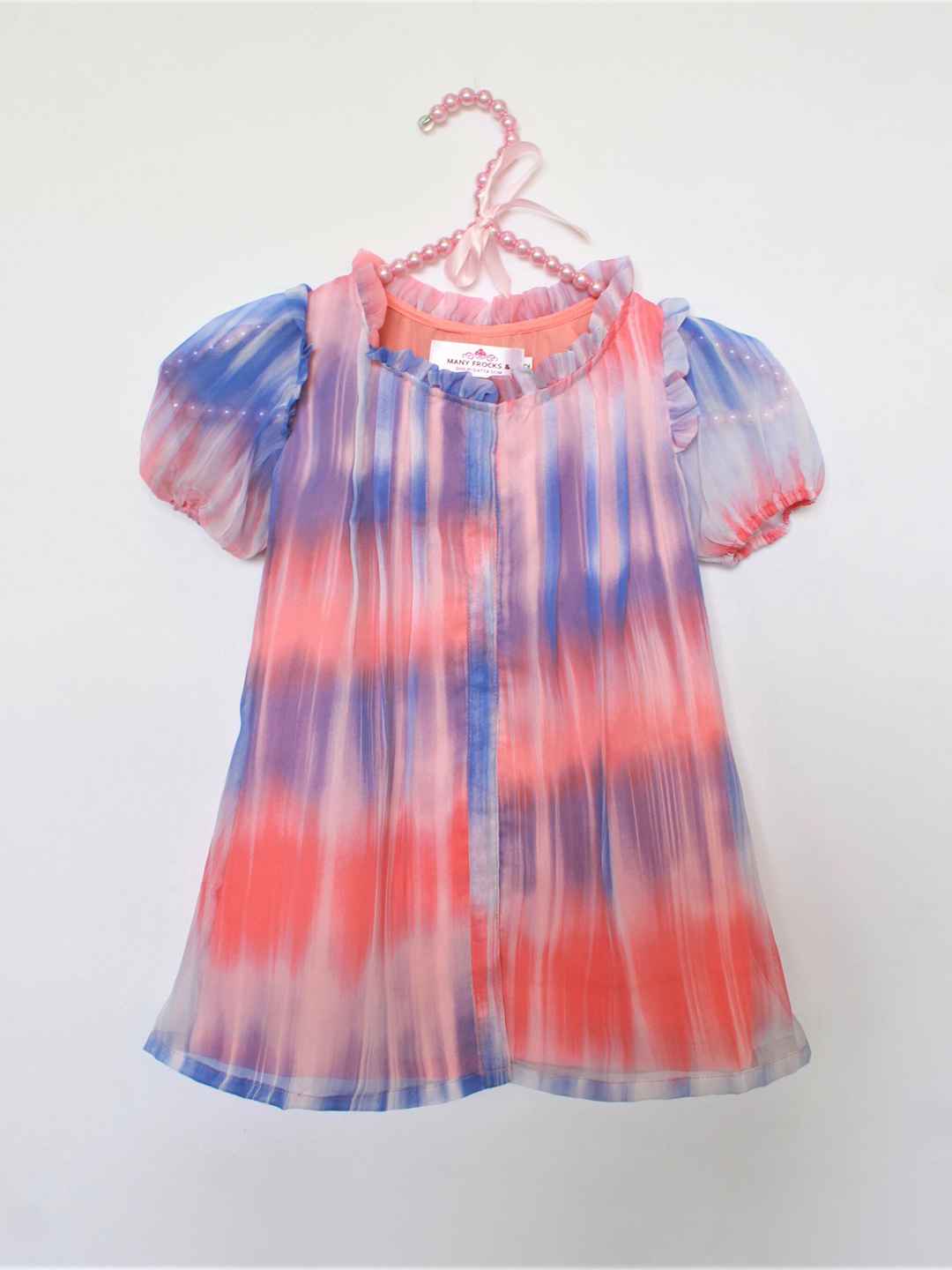 Buy MANY FROCKS & Tie And Dye Dyed Georgette Ethnic A Line Dress ...