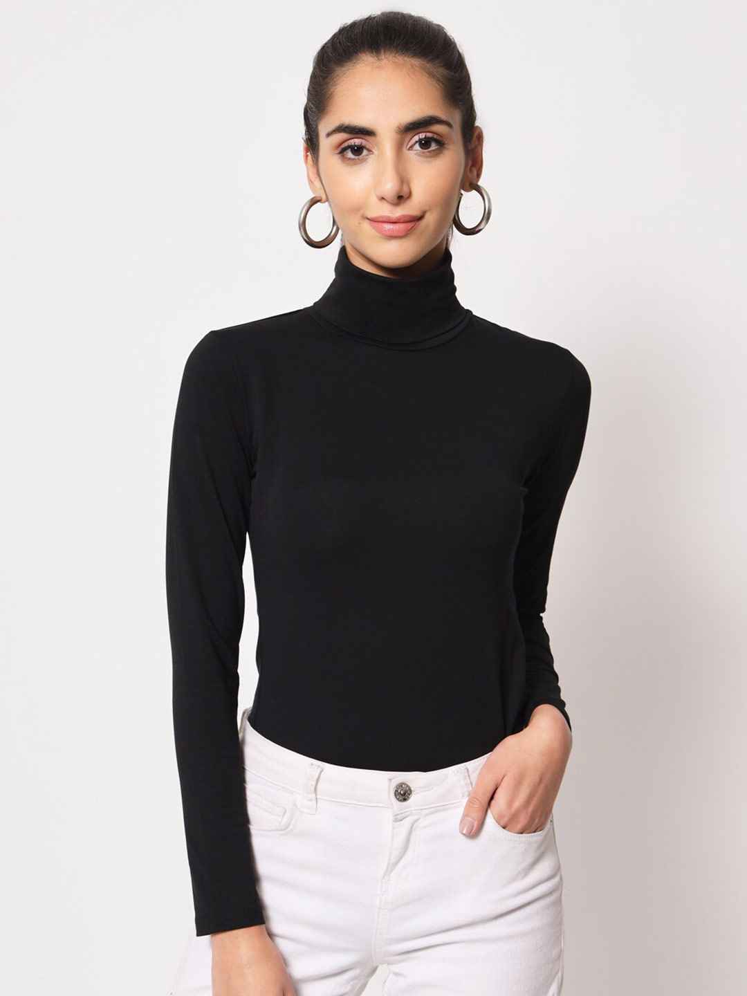Buy LE BOURGEOIS High Neck Fitted Top - Tops for Women 21699776 | Myntra