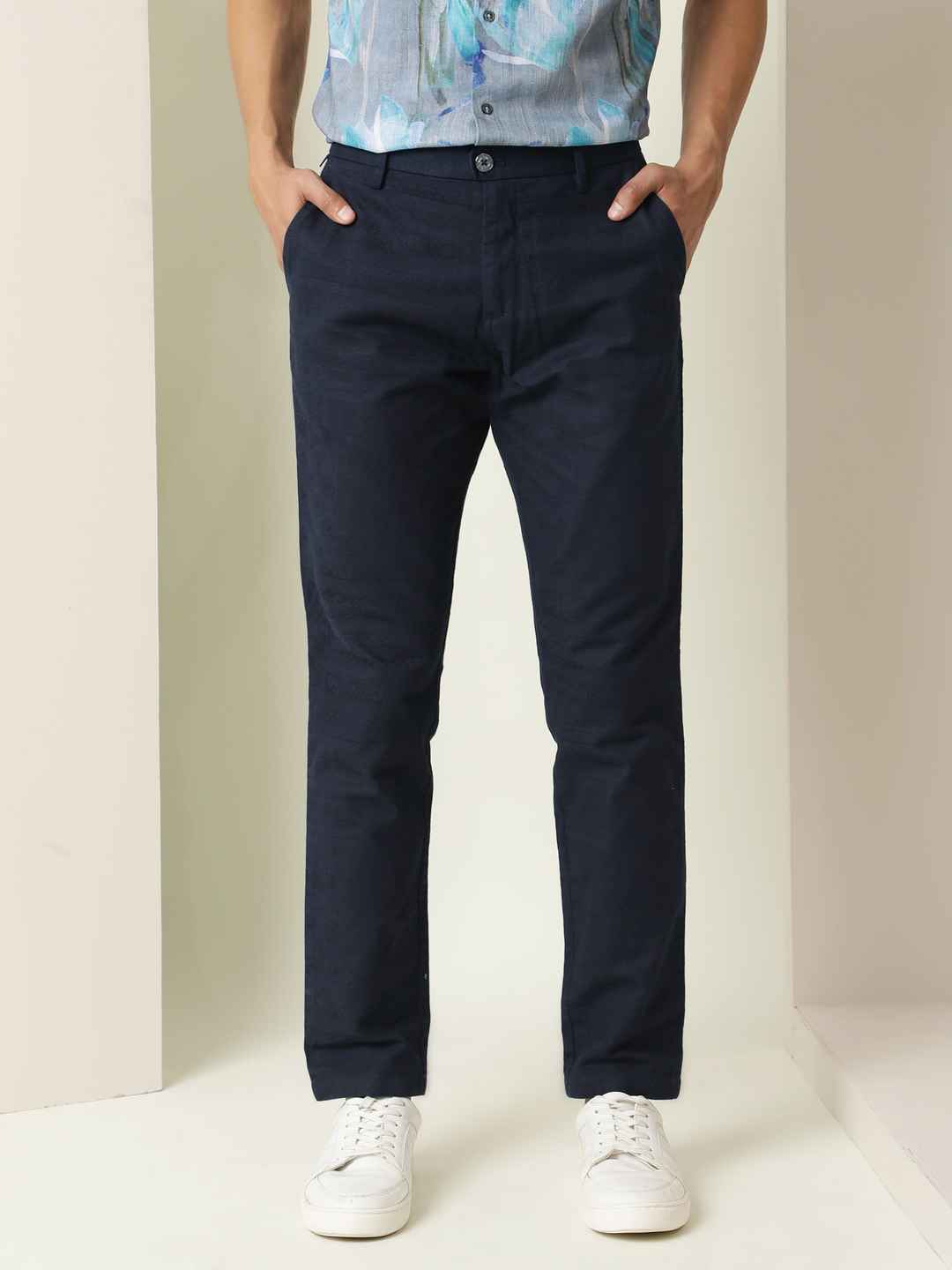 Buy RARE RABBIT Men Jeck Mid Rise Cotton Slim Fit Trouser - Trousers ...