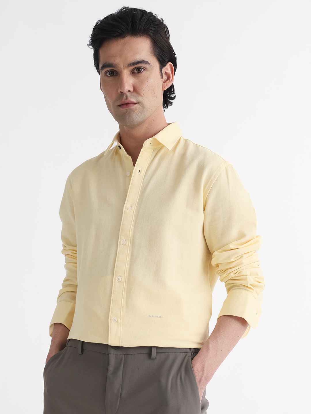 Buy RARE RABBIT Men Otago Spread Collar Slim Fit Cotton Shirt - Shirts ...