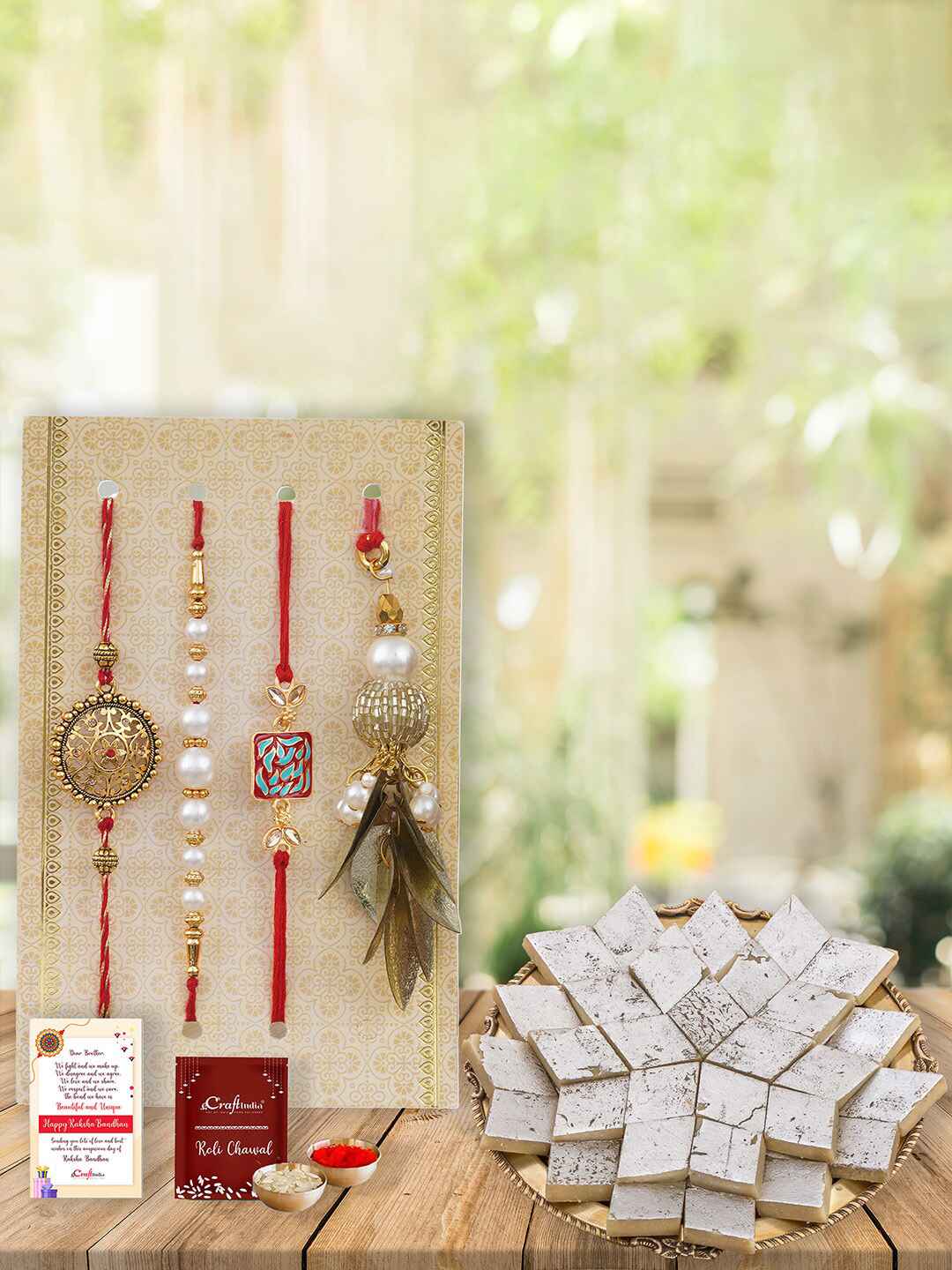 Buy ECraftIndia Set Of 4 Floral, Pearls, Diamonds, Lumba Designer ...