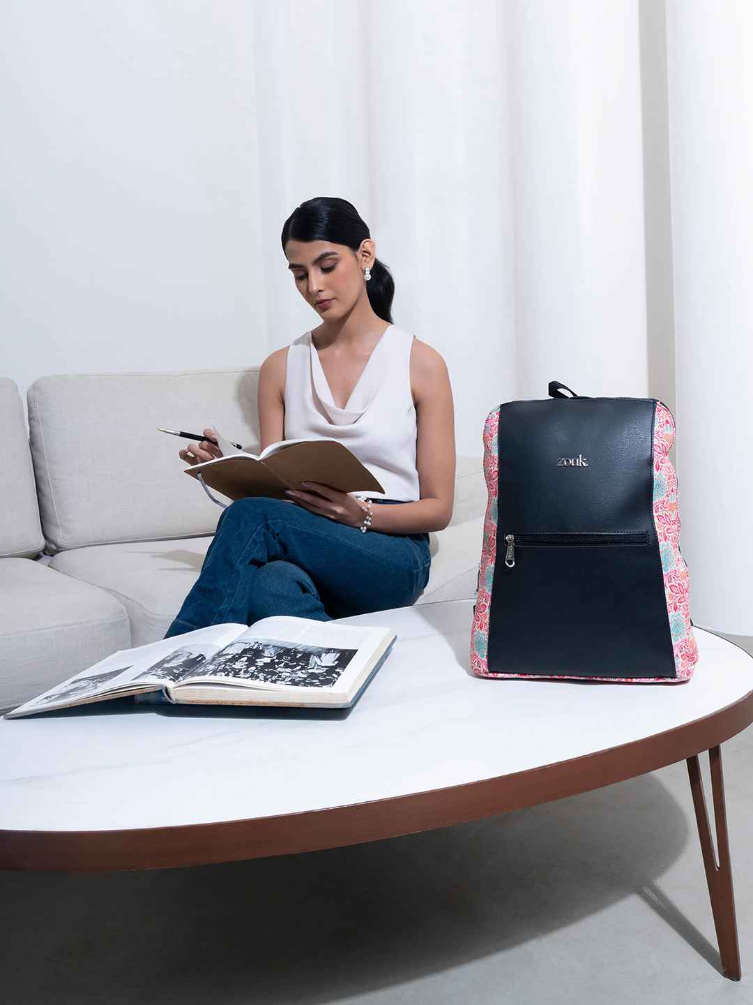 Buy ZOUK Women Vegan Leather 14 Inch Laptop Backpack - Backpacks for ...