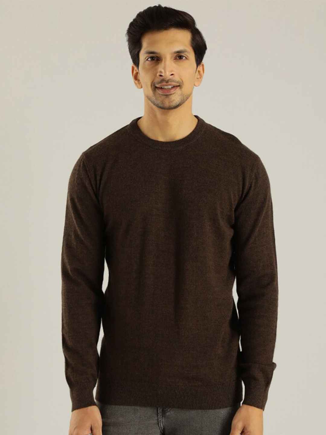 Buy Indian Terrain Round Neck Long Sleeves Woollen Pullover - Sweaters ...