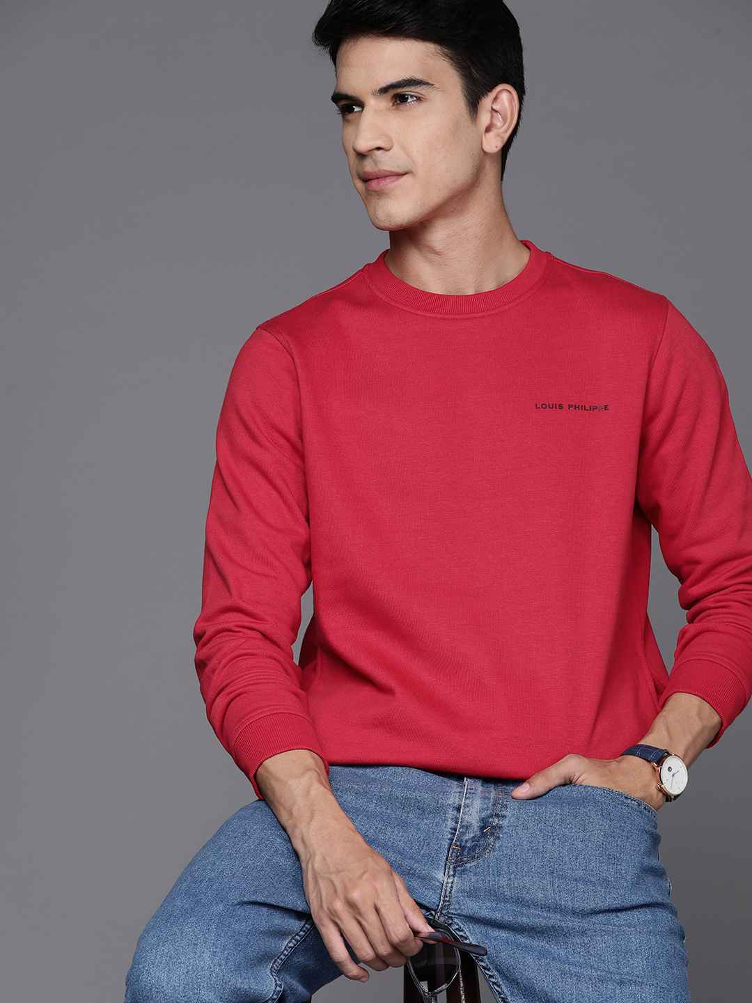 Buy Louis Philippe Brand Logo Detail Sweatshirt - Sweatshirts for Men ...