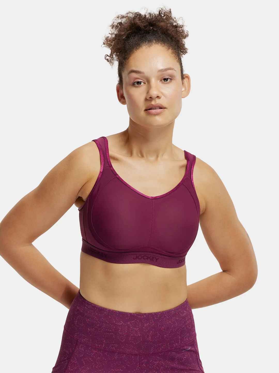 Buy Jockey Wirefree Non Padded Microfiber Full Coverage Sports Bra With ...