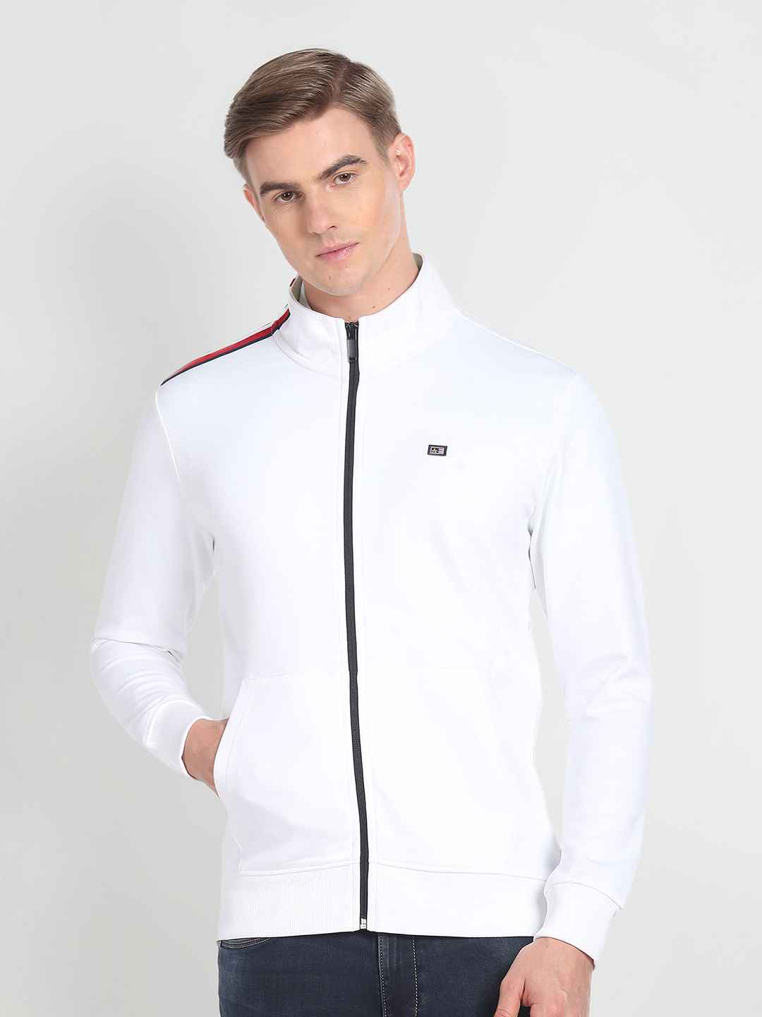 Buy Arrow Sport Mock Collar Front Open Sweatshirt - Sweatshirts for Men ...