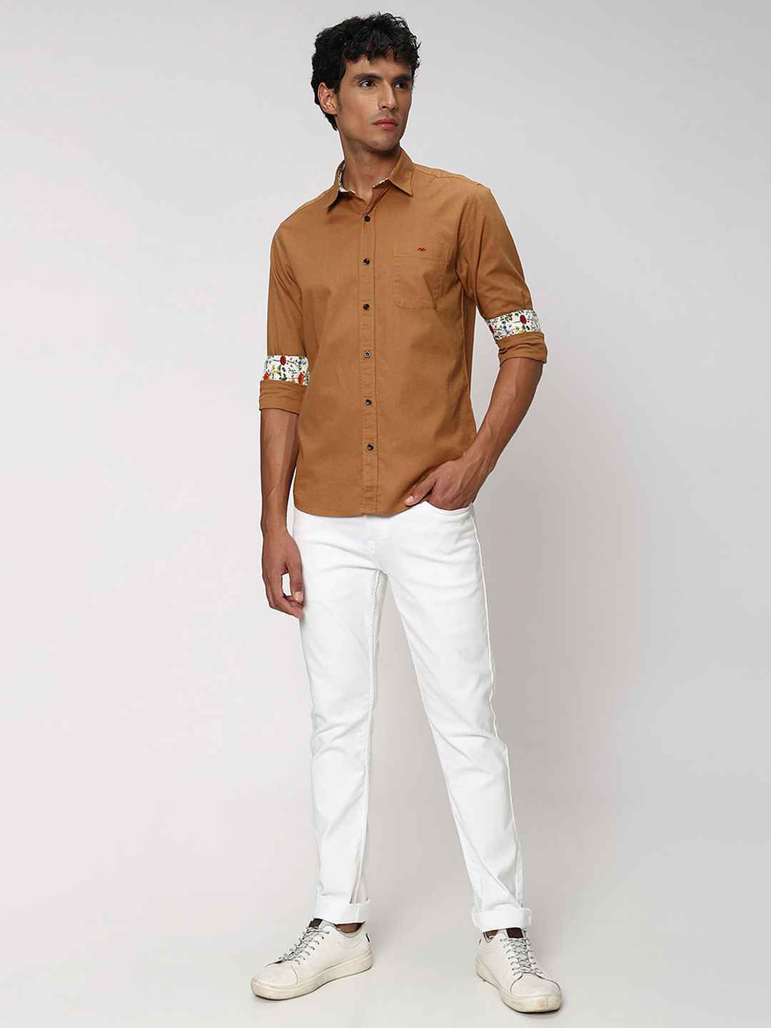 Buy Mufti Classic Slim Fit Cotton Linen Casual Shirt - Shirts for Men ...