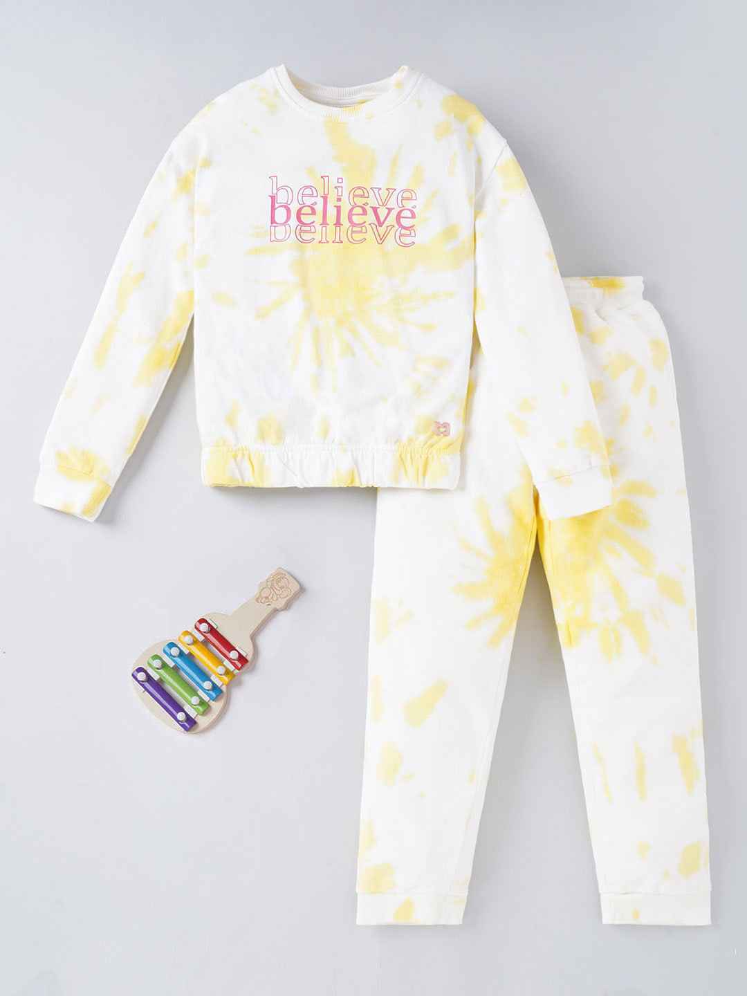 Buy Ed A Mamma Girls Dyed Pure Cotton T Shirt With Trousers - Clothing ...