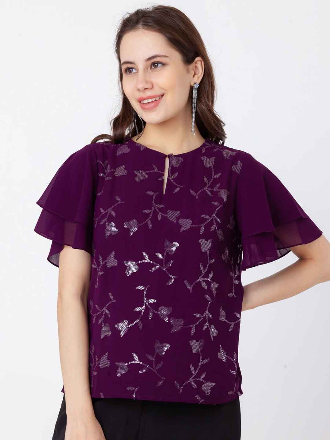 Buy Zink London Floral Embellished Top - Tops for Women 25452504 | Myntra