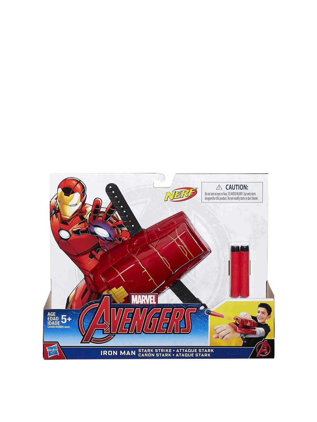Buy Hasbro Kids Red Marvel Avengers Iron Man Gauntlet And Hidden Dart ...