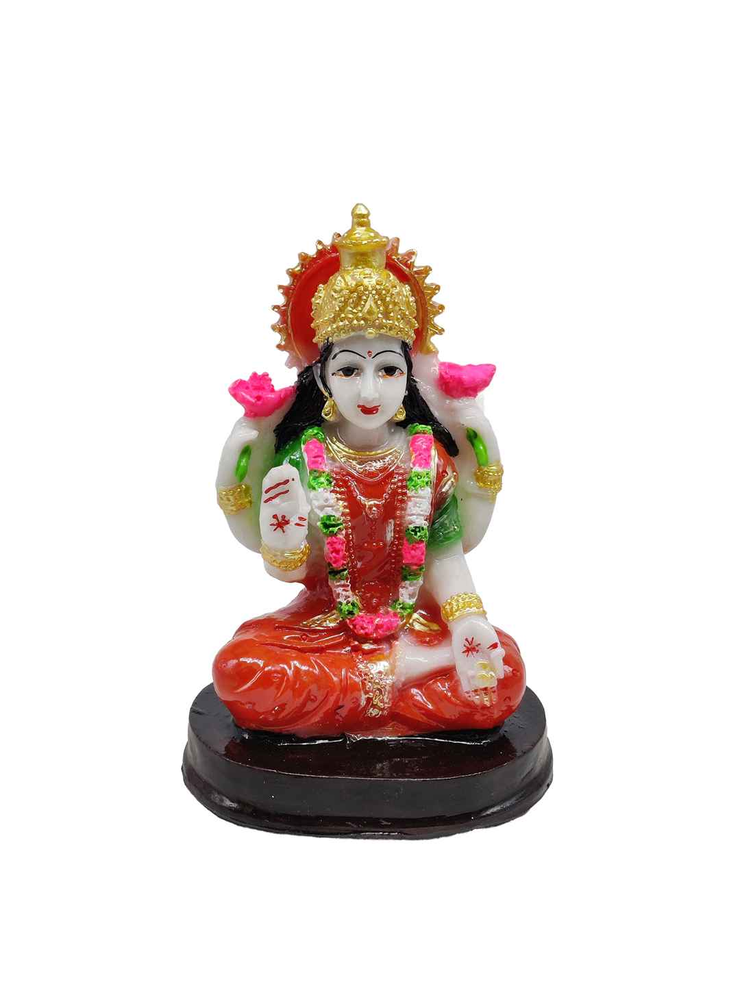 Buy GLOOKS Red Textured Lakshmi Polyresin Idol Showpiece - Showpieces ...