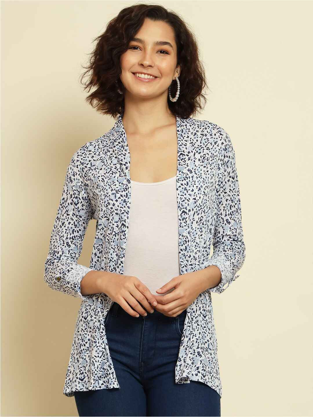 Buy Trend Arrest Abstract Printed Cotton Shrug - Shrug for Women ...