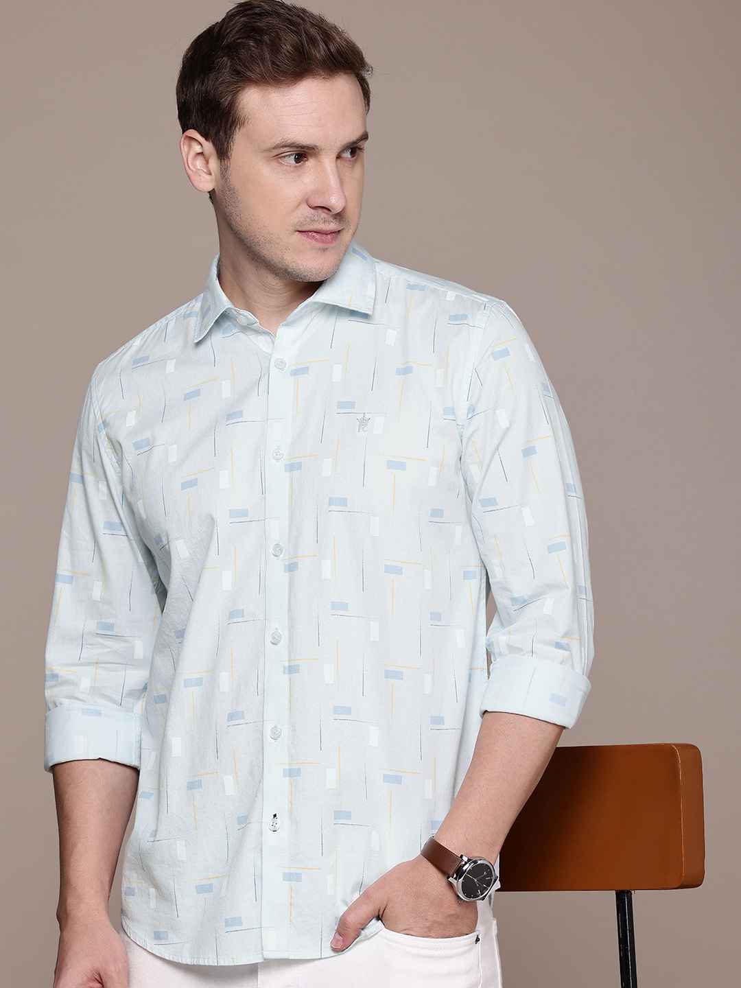 Buy French Connection Pure Cotton Slim Fit Opaque Printed Casual Shirt ...