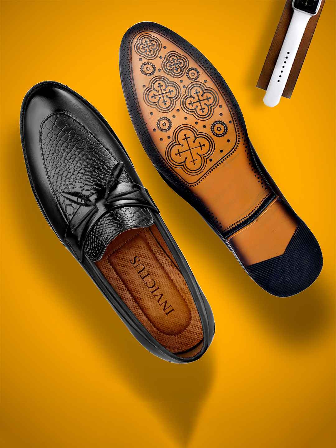 Buy INVICTUS Men Textured Tasselled Formal Loafers - Formal Shoes for ...