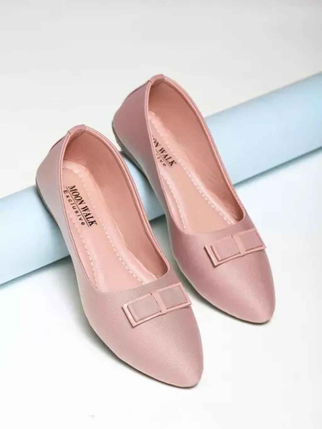 Buy Moonwalk Bow Detail Pointed Toe Slip On Ballerinas - Flats for ...