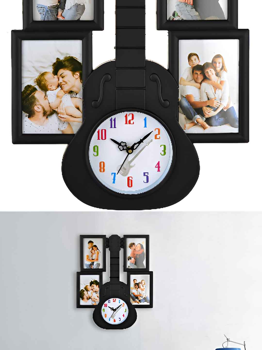 Buy Attractionz Black Round Shaped Contemporary Analogue Wall Clock ...