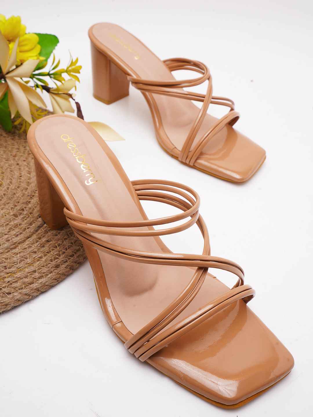 Buy DressBerry Tan Strappy Block Heels - Heels for Women 27412998 | Myntra