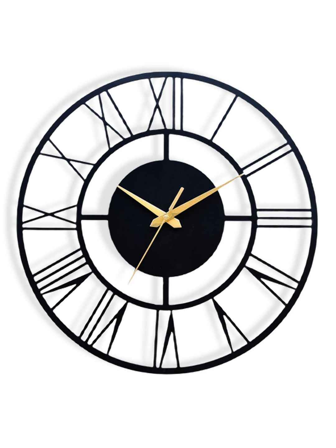 Buy Arabs Decor Black And GoldToned Textured Contemporary Analogue Wall ...