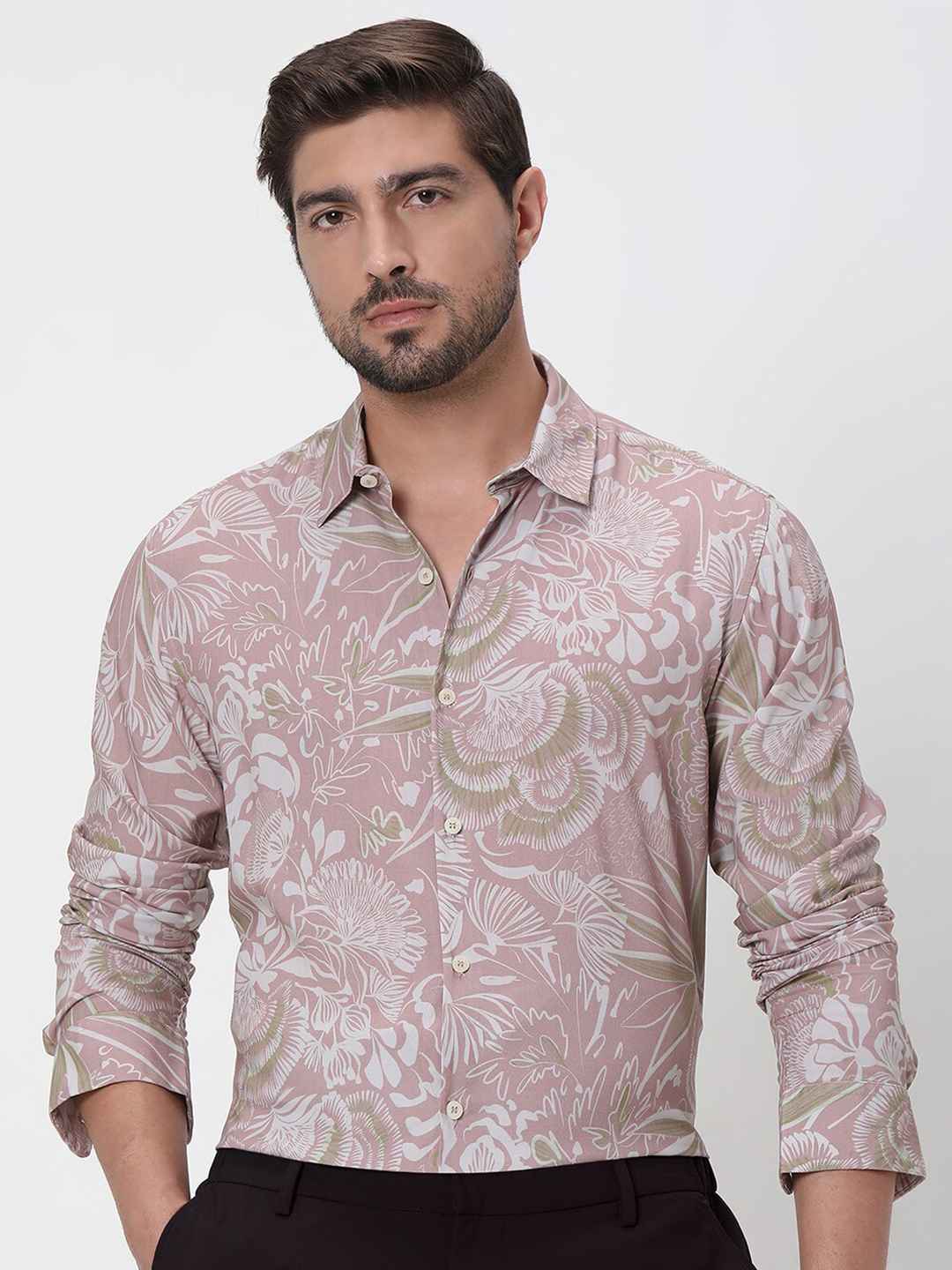 Buy Mufti Slim Fit Floral Printed Casual Shirt - Shirts for Men ...