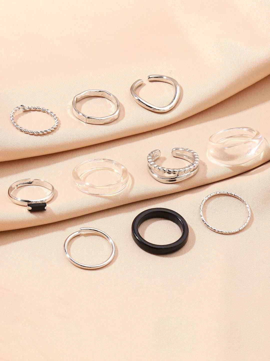 Buy SALTY Set Of 10 Stackable Harmony Finger Rings - Ring for Women 28887534 | Myntra