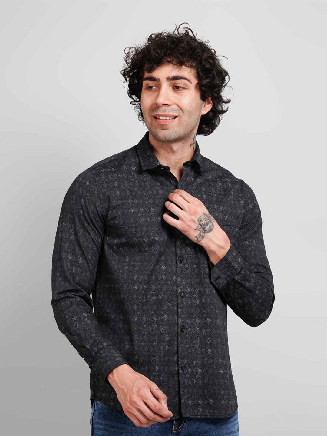 Buy TIM PARIS Textured Opaque Cotton Casual Shirt - Shirts for Men ...