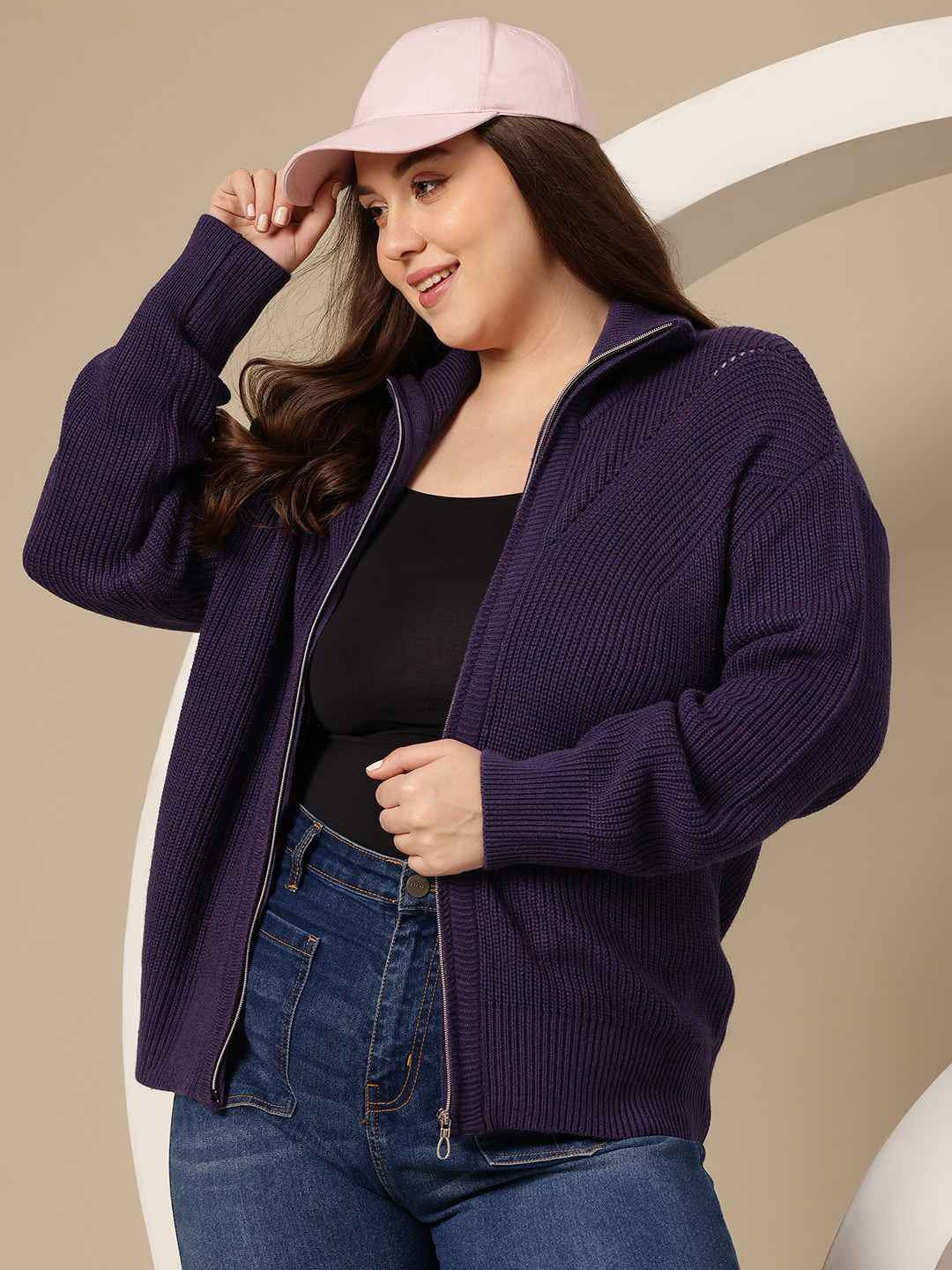 Buy Sztori Plus Size Ribbed Cardigan - Sweaters for Women 29140162 | Myntra
