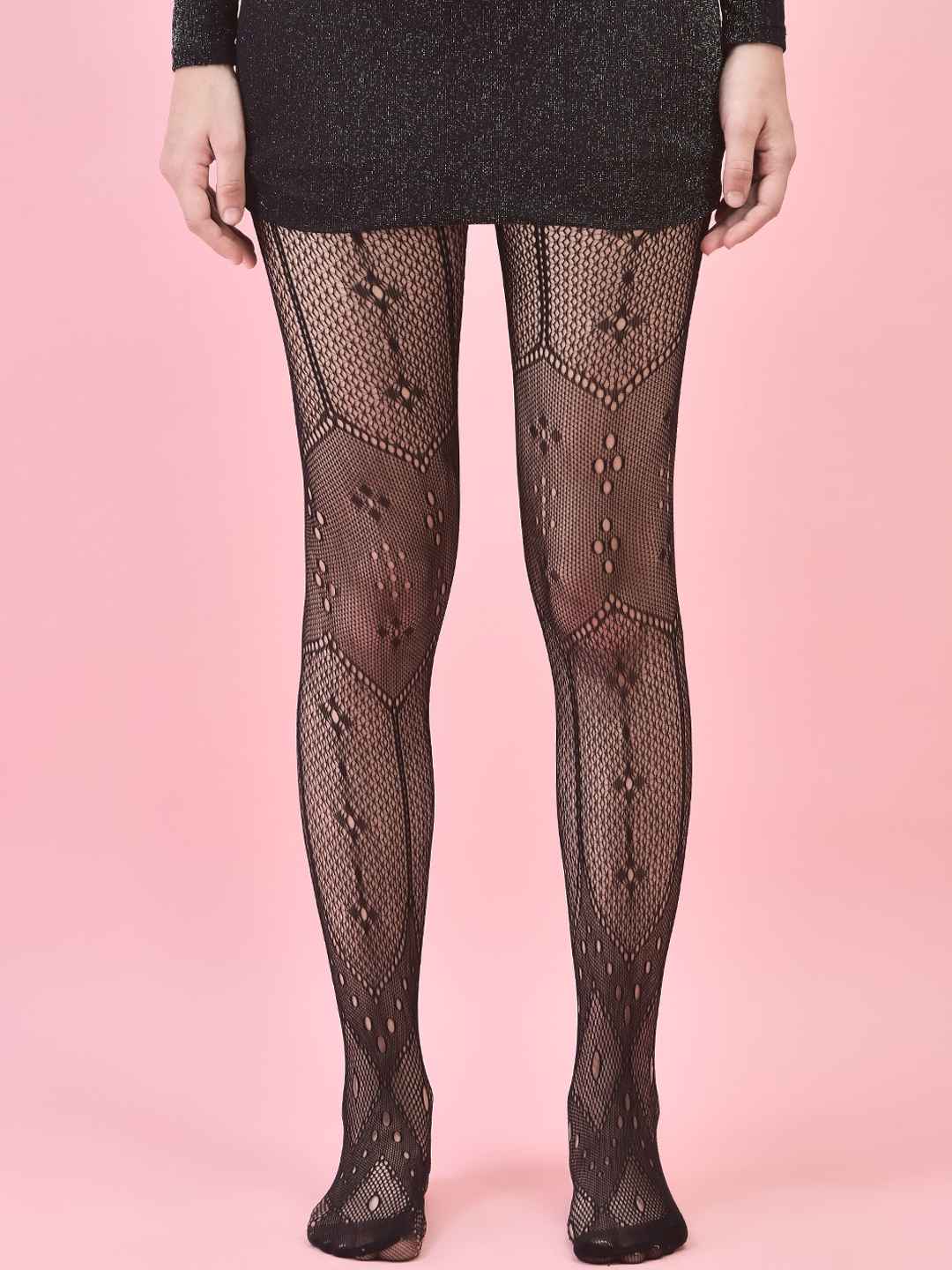 Buy Brauch Women Self Design Stretchable Fishnet Stockings - Stockings ...