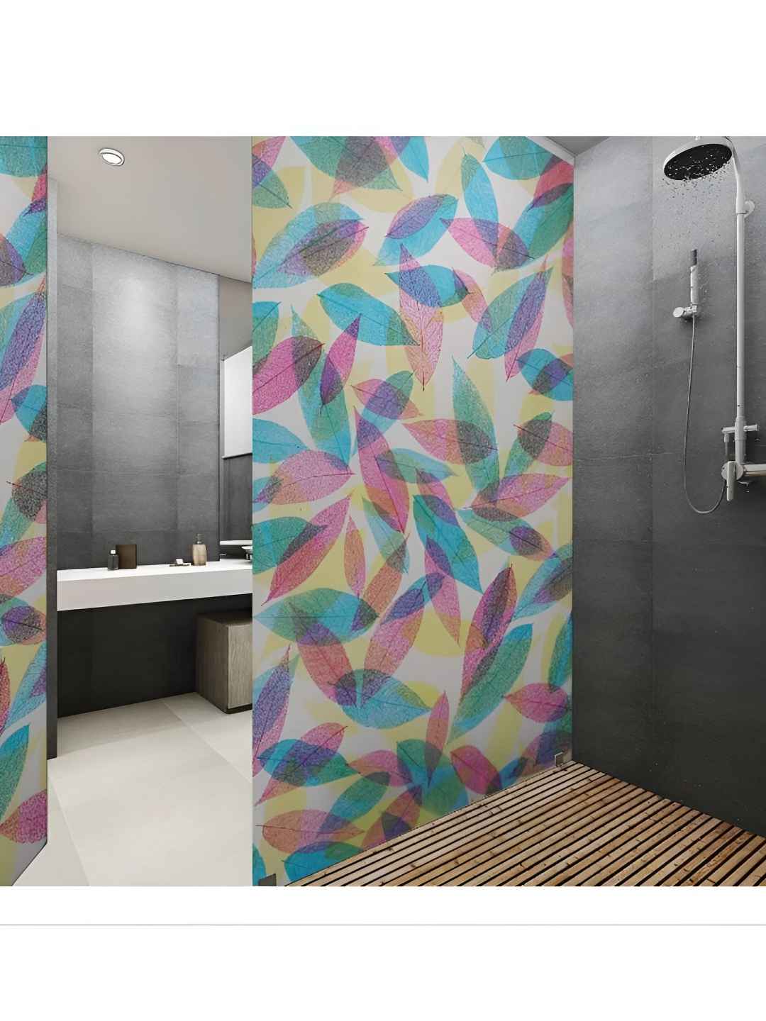 Buy Jaamso Royals White & Pink Printed Self Adhesive Window Film ...