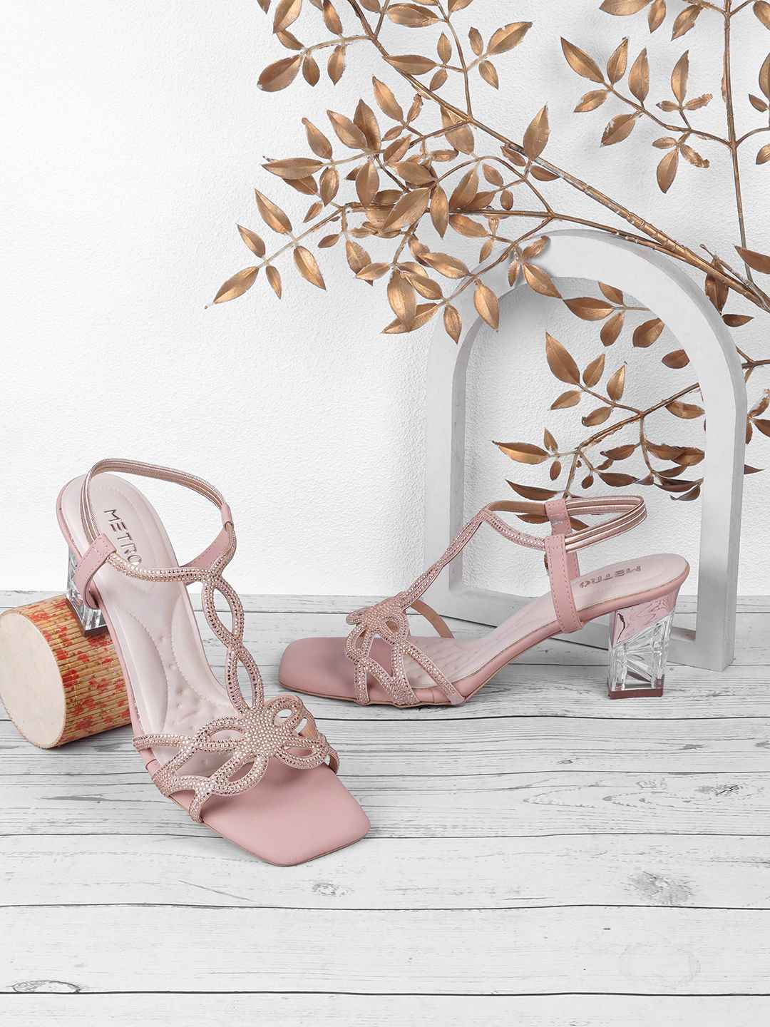 Buy Metro Embellished Open Toe Block Heels - Heels for Women 29813616 ...