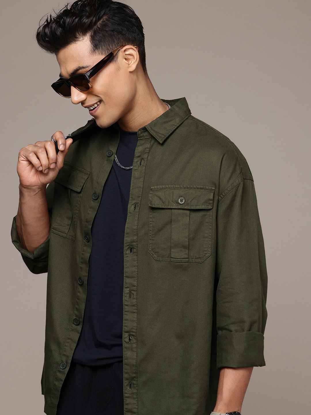 Buy WROGN Pure Cotton Oversized Casual Shirt - Shirts for Men 31358615 ...